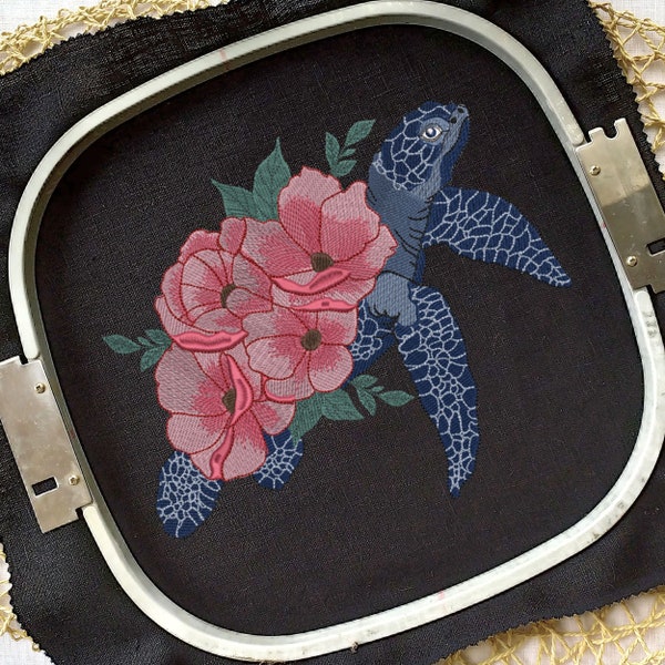 Turtle Embroidery - Etsy