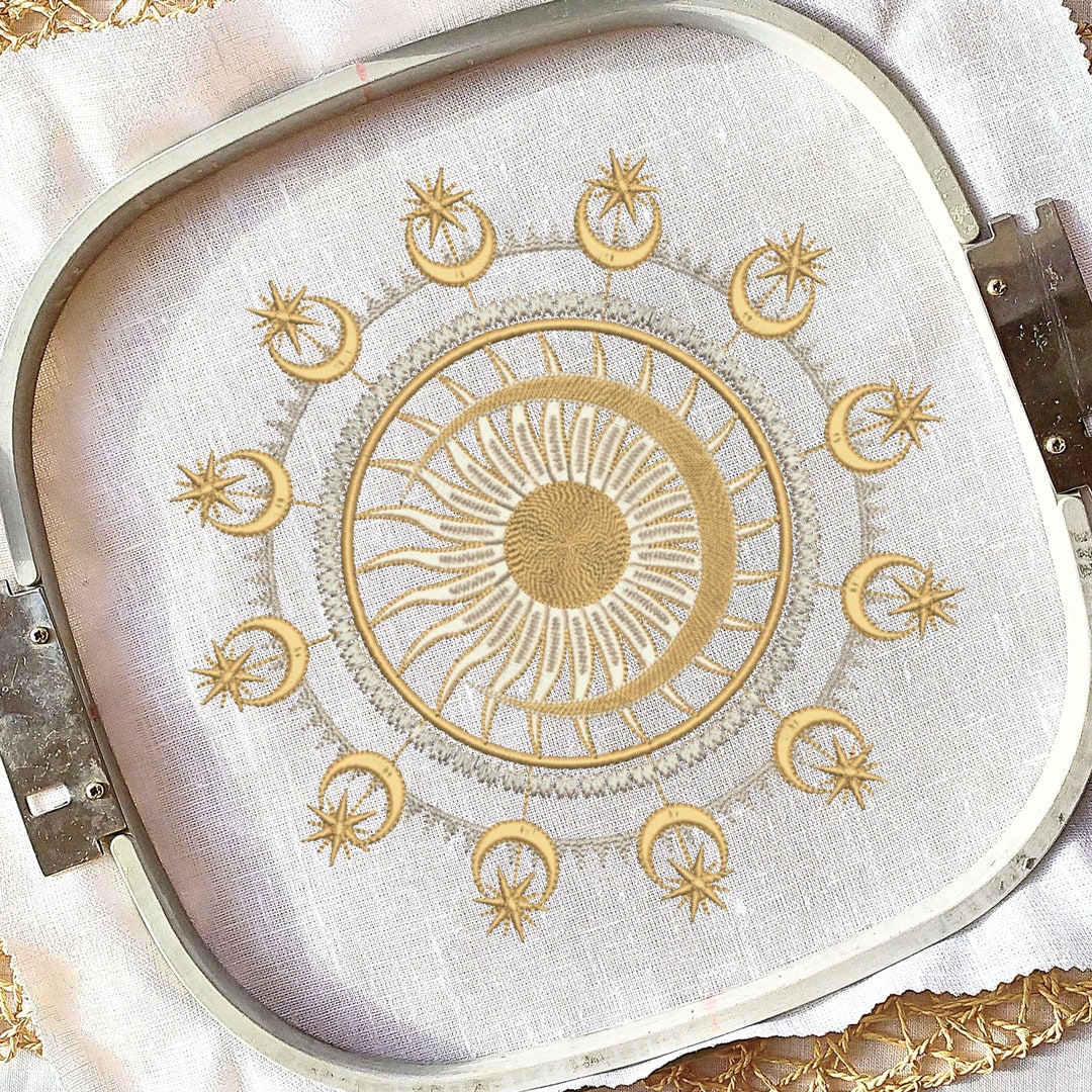 Sun and Moon Machine Embroidery Design Magic Embroidery Pattern ...
