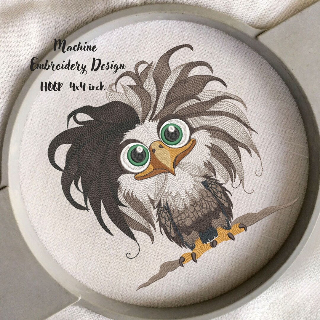 Machine Embroidery Design Funny Bald Baby Eagle Digital Embroidery File ...
