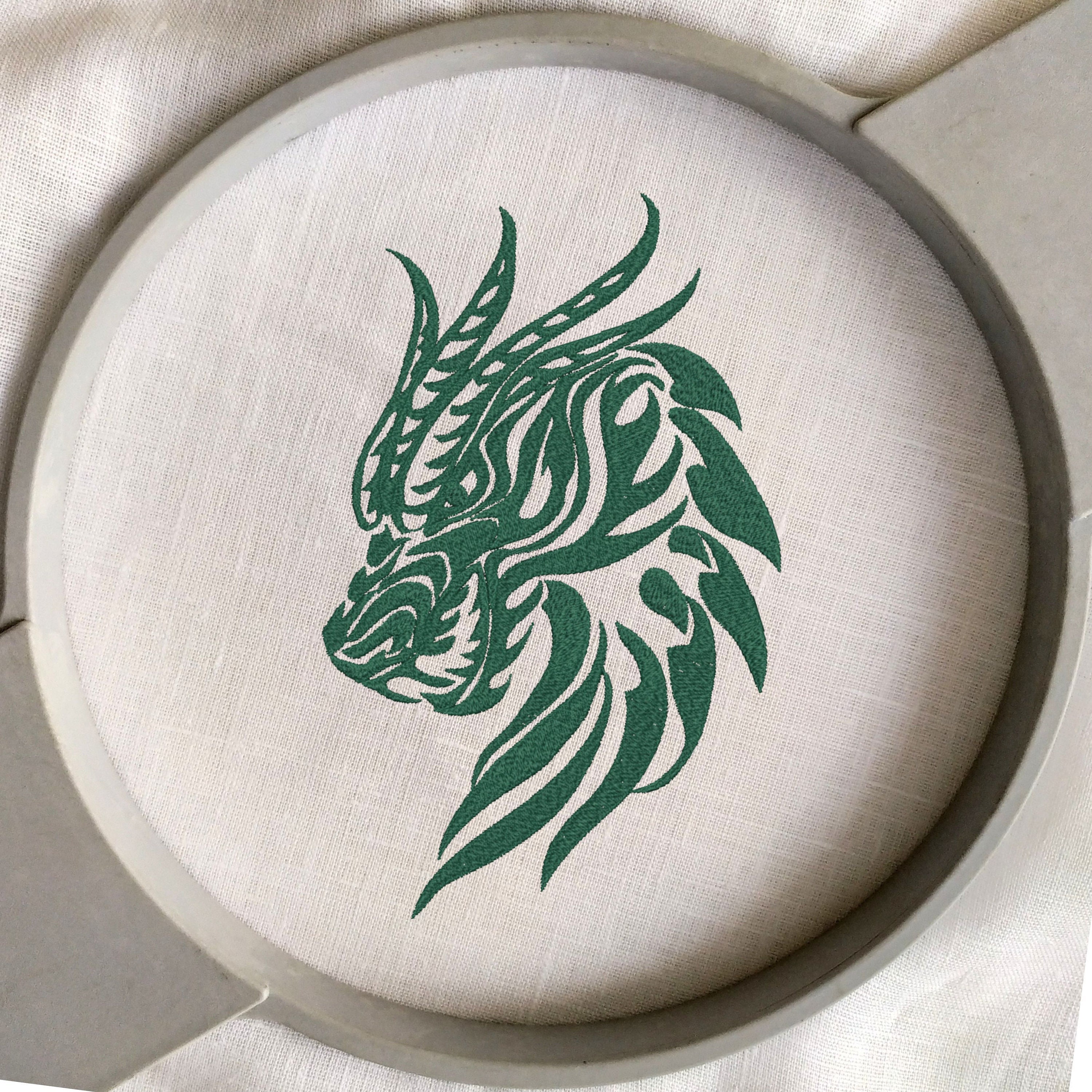 Hoops 4x4 100 X 100mm Green Earth Dragon Machine Embroidery Design ...