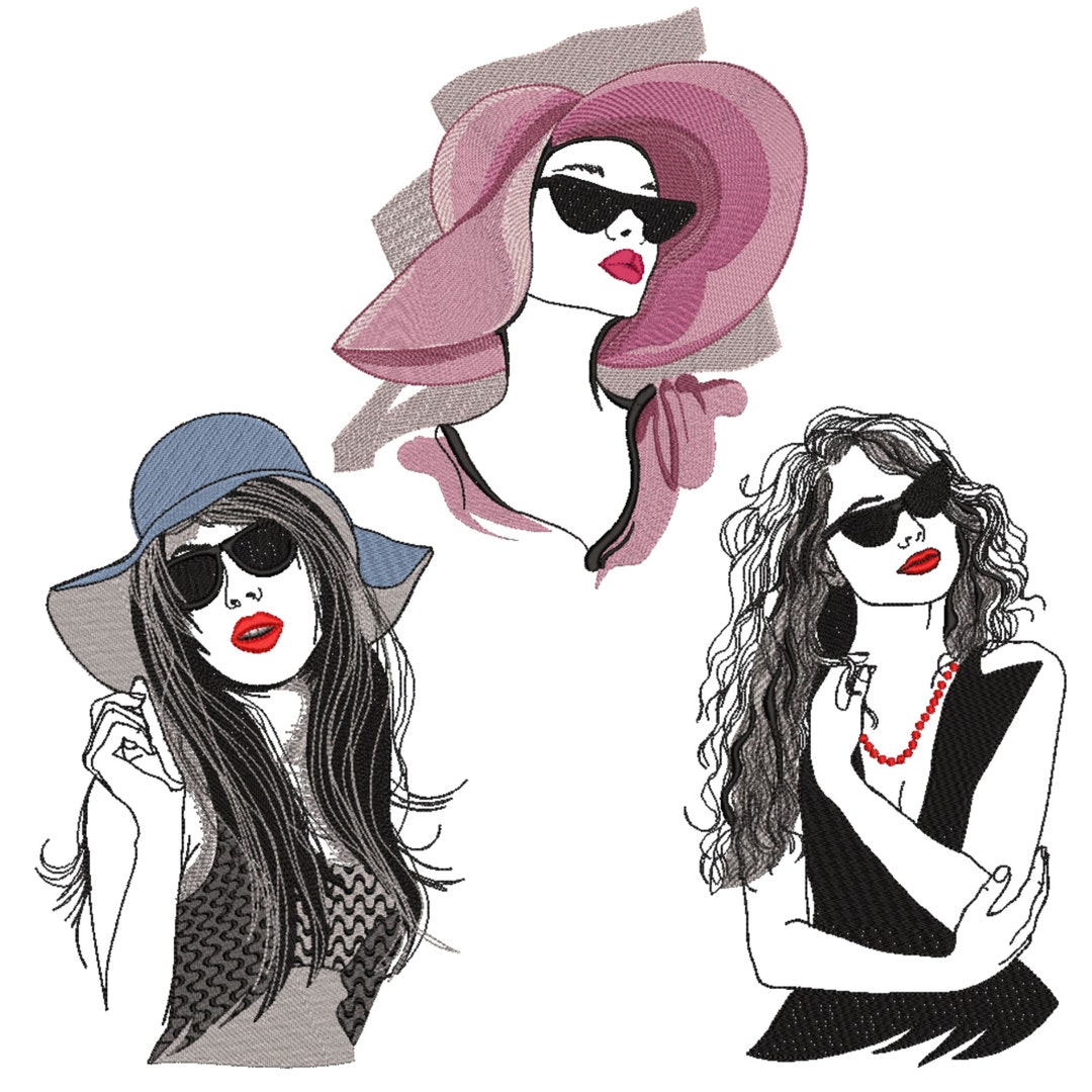 Bundle Embroidery Design Beautiful Fashion Women Instant Download ...