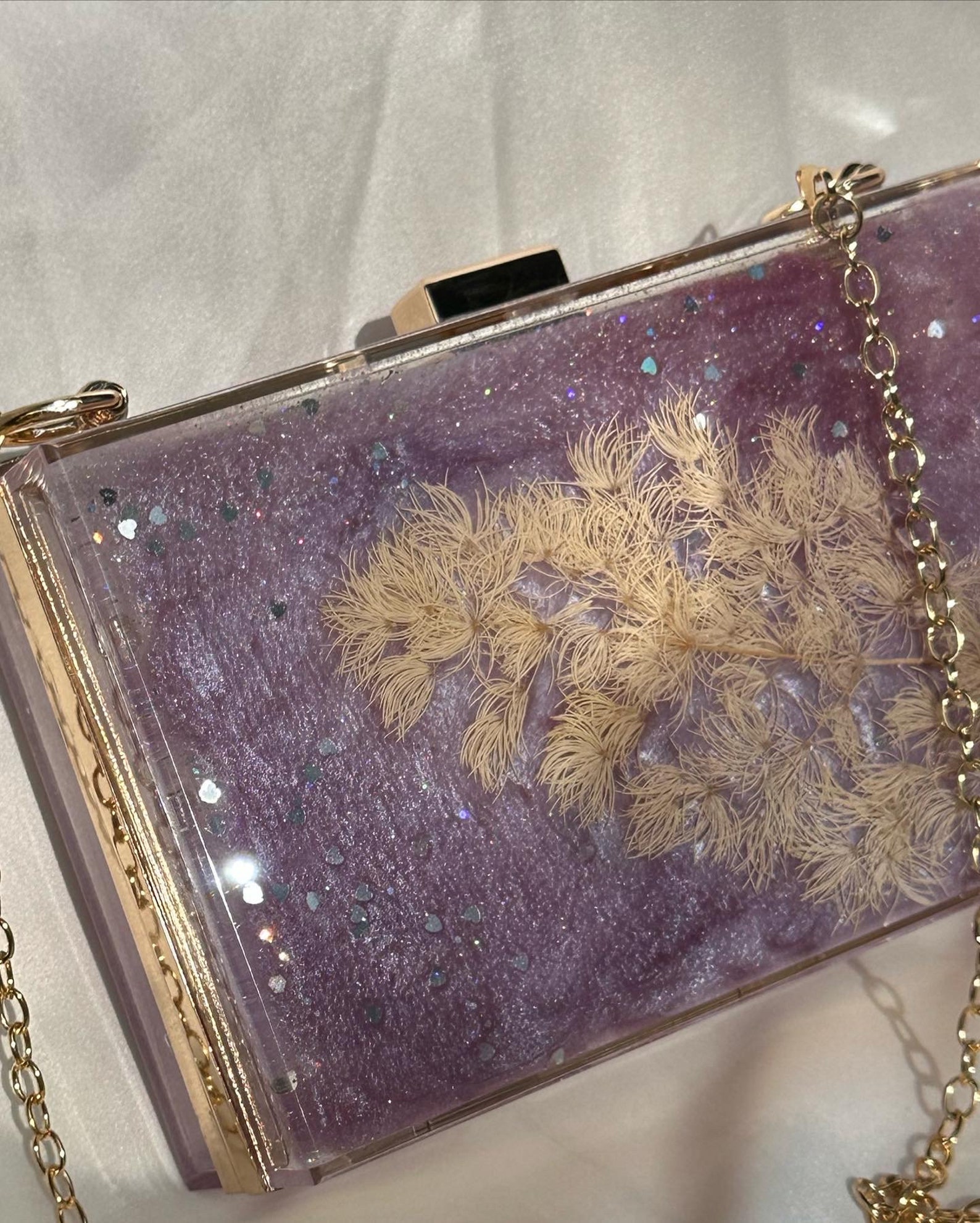 Resin Art Resin Floral Clutch, Custom Made, Resin Purse, Resin Real ...
