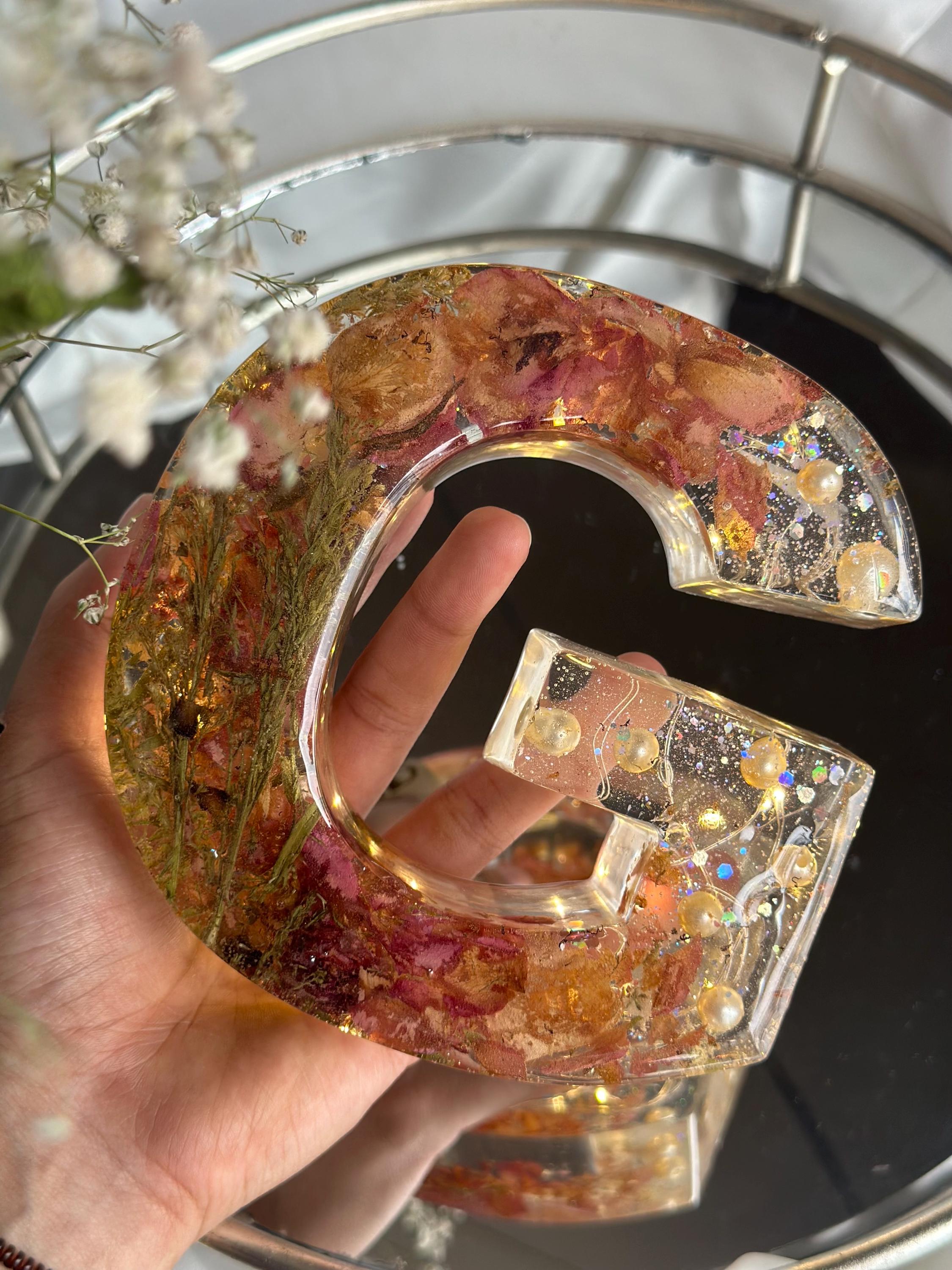 Resin Initial Letter Lamp - Etsy