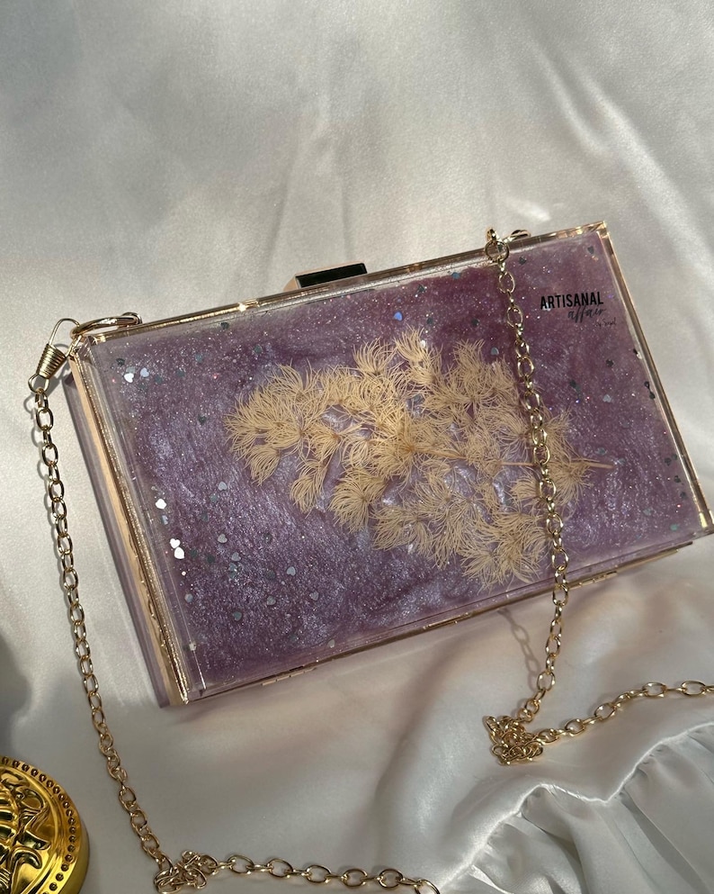 Resin Art Resin Floral Clutch, Custom Made, Resin Purse, Resin Real ...