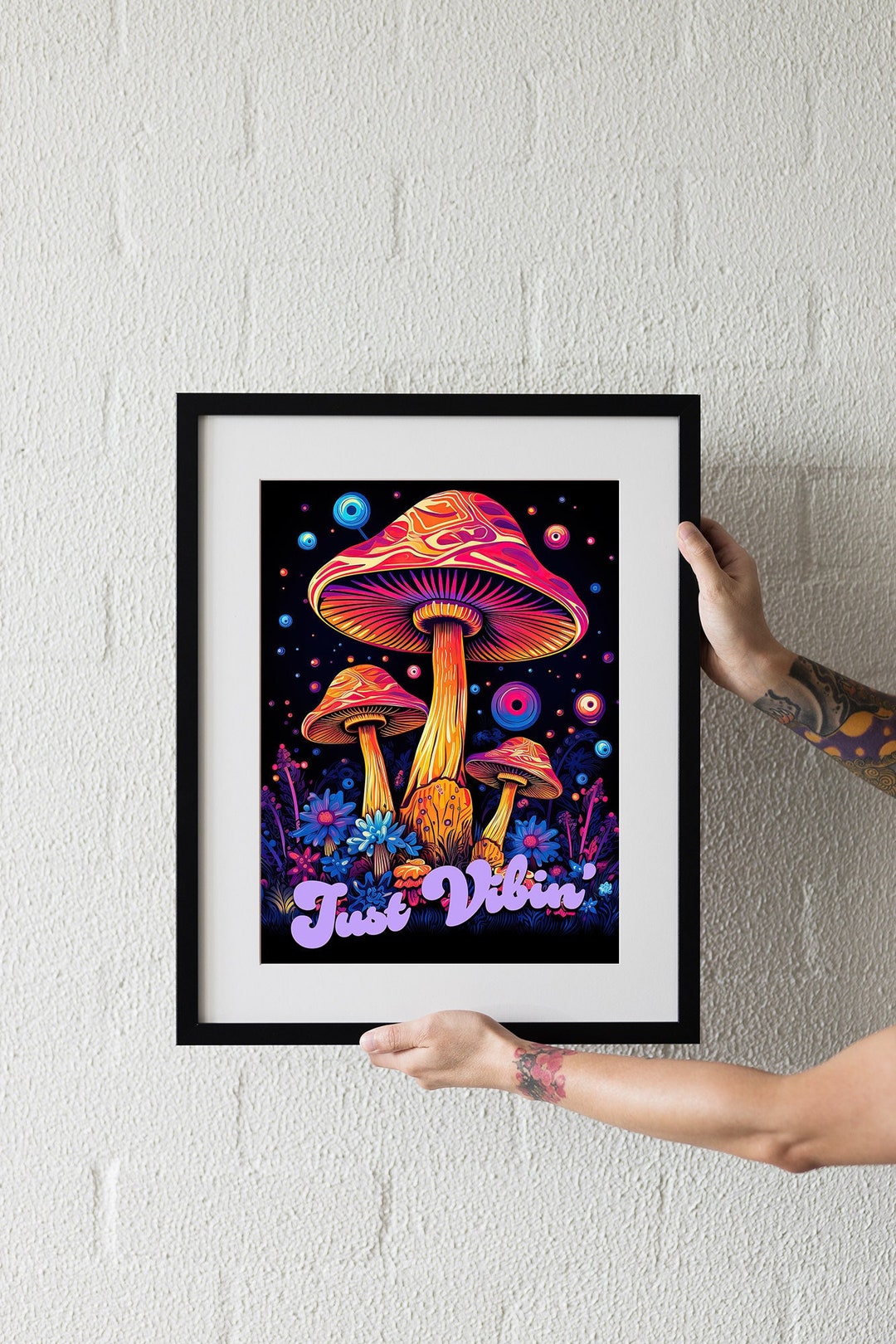 Magic Mushrooms Art Print Psychedlic Mushrooms Digital - Etsy