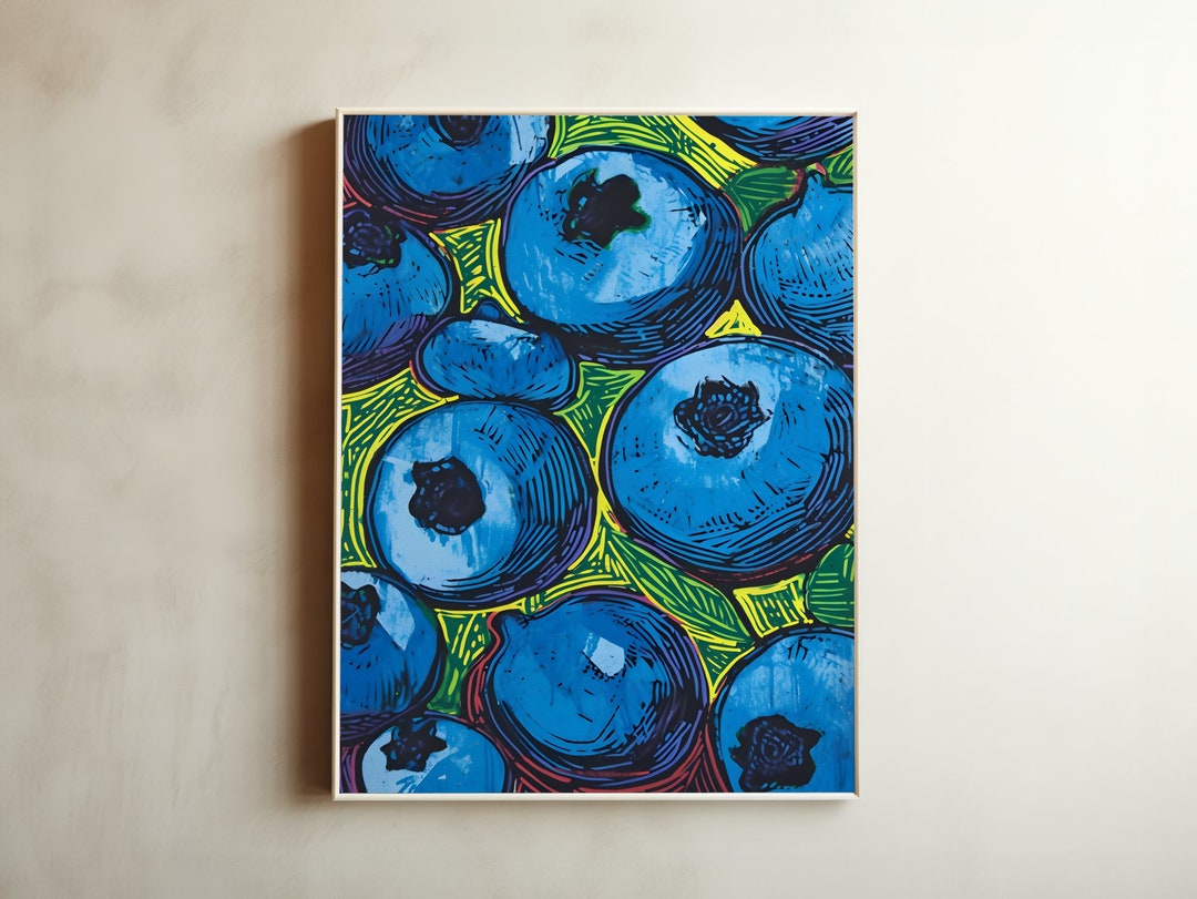 Blueberry Vintage Food Print, Digital Download, Food and Kitchen ...