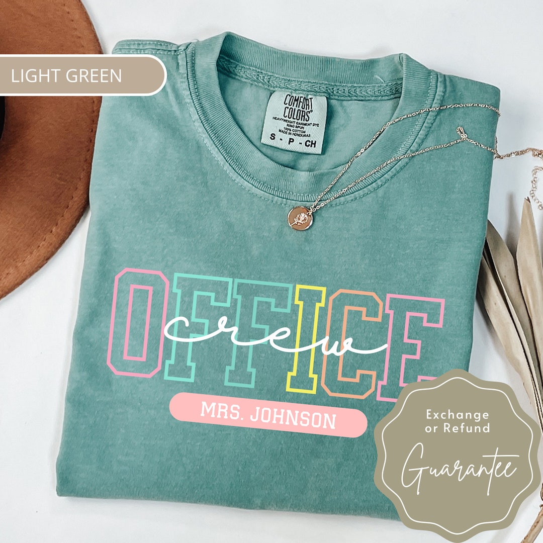 Custom Office Crew Shirt, Personalized Office Shirt With Name, Front ...