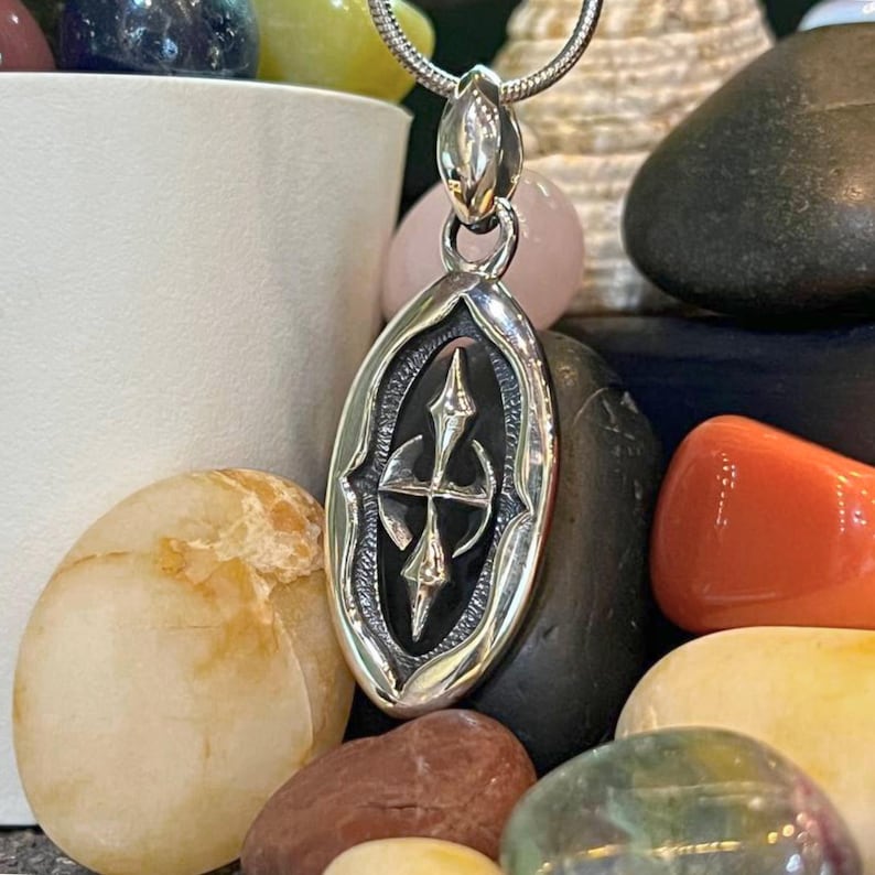 Sterling Silver 925 Sigil Pendant – Handmade 3D Protective Talisman ...