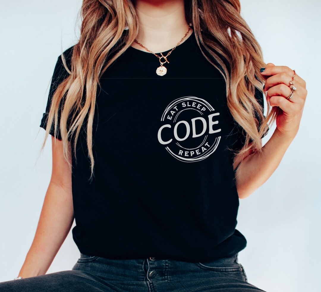 Eat Sleep Code Repeat Pocket Size Logo Shirt, Software Engineer Gift ...