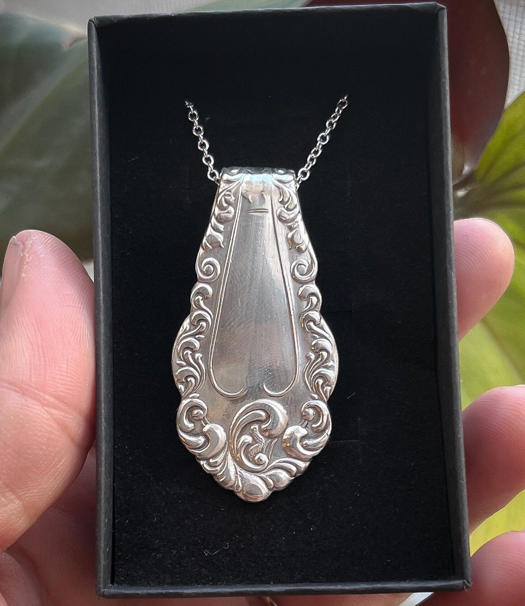 Victorian Swirl Pendant Spoon Necklace - Etsy