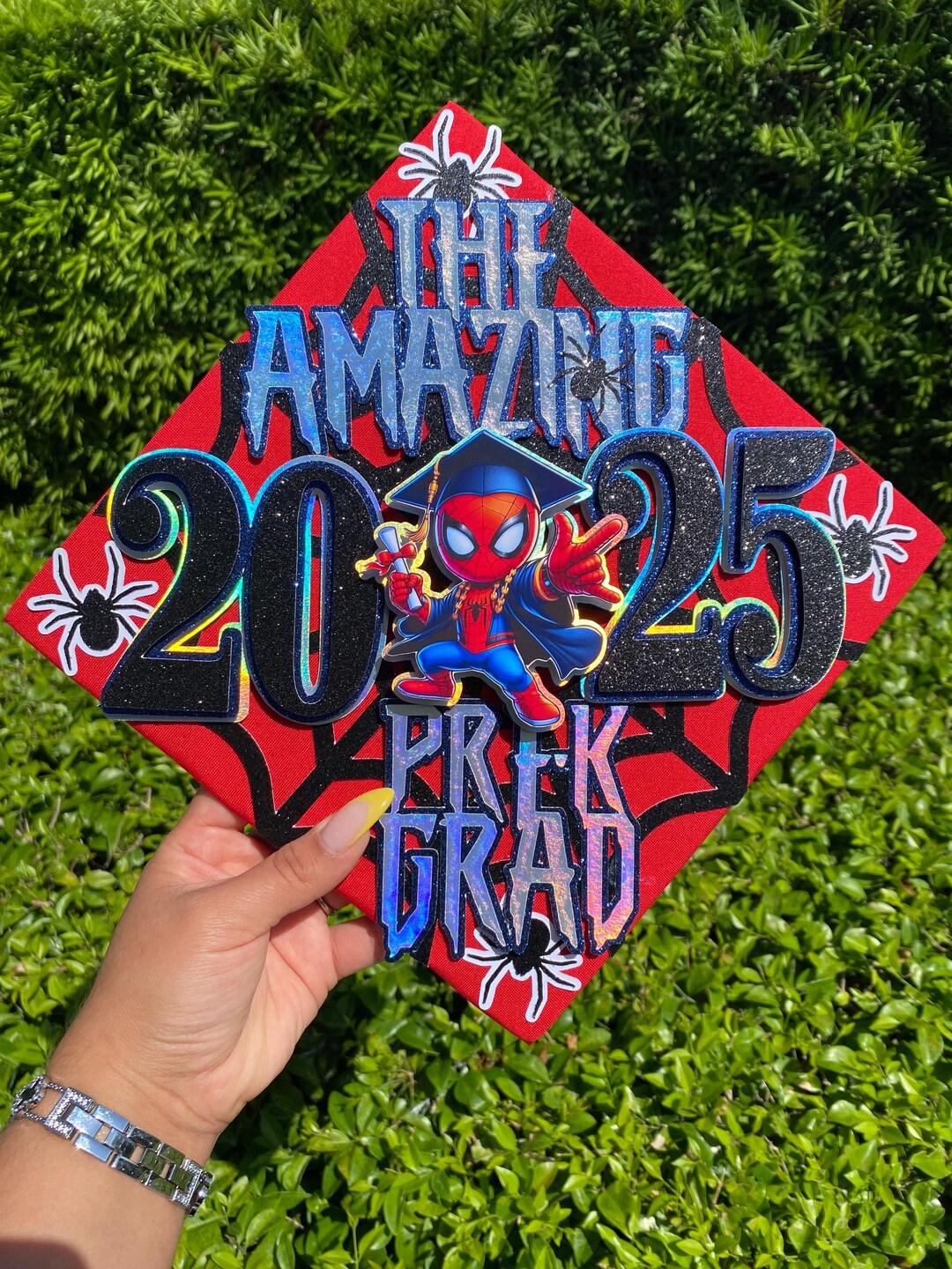 Spidey Themed Graduation Cap Topper 2025, Superhero Grad Decoration - Etsy