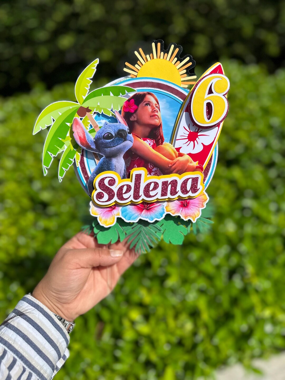 Personalized Character Cake Topper, Hawaiian Themed Cake Topper, Summer ...