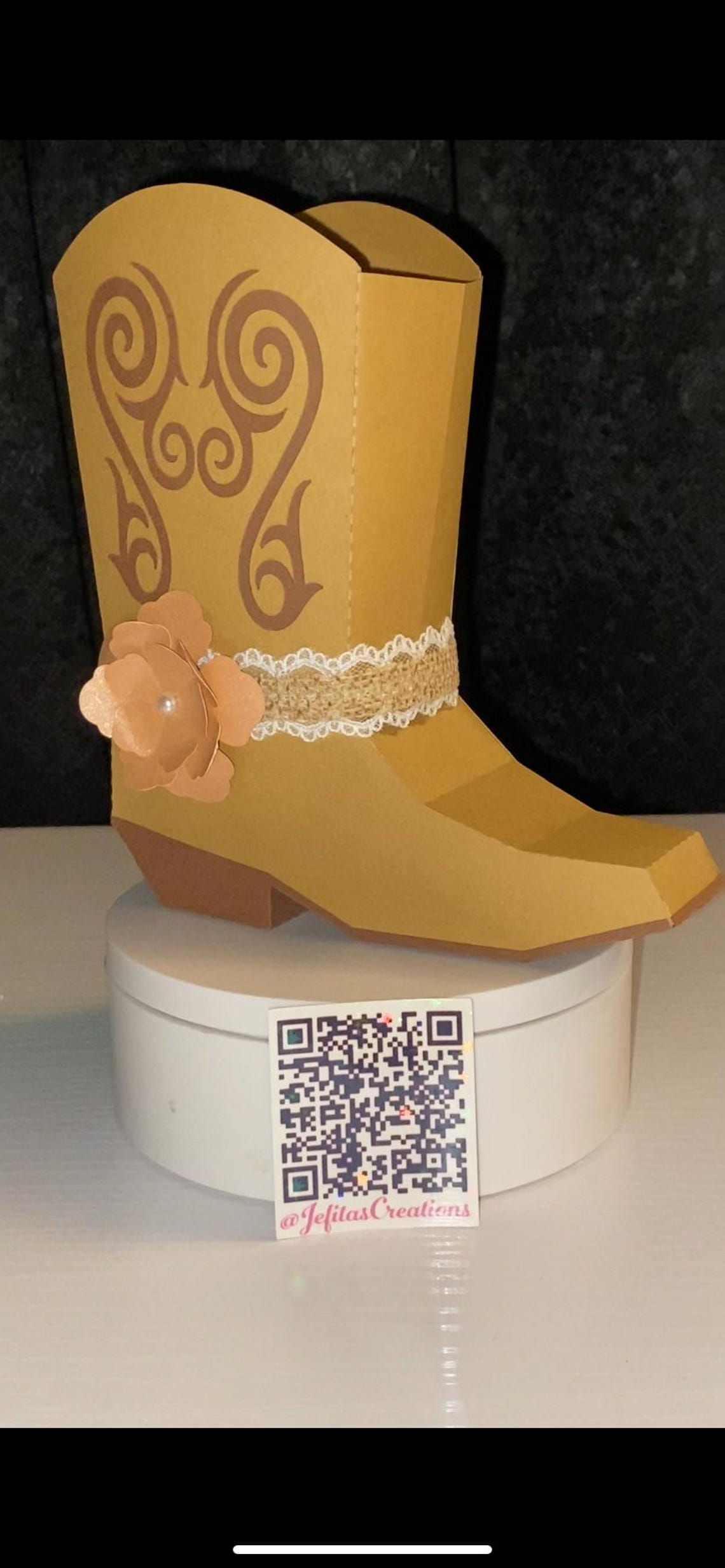 Bota for Centerpiece, Boot for Cake Topper, 3D Paper Boot, Bota Para ...