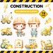 Watercolor Construction Clip Art Bundle for Kids, Bulldozer, Dump Truck ...