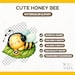 Cute Honey Bee Watercolor Clip Art Set, Bee Bear, Beehive, Honeycomb ...