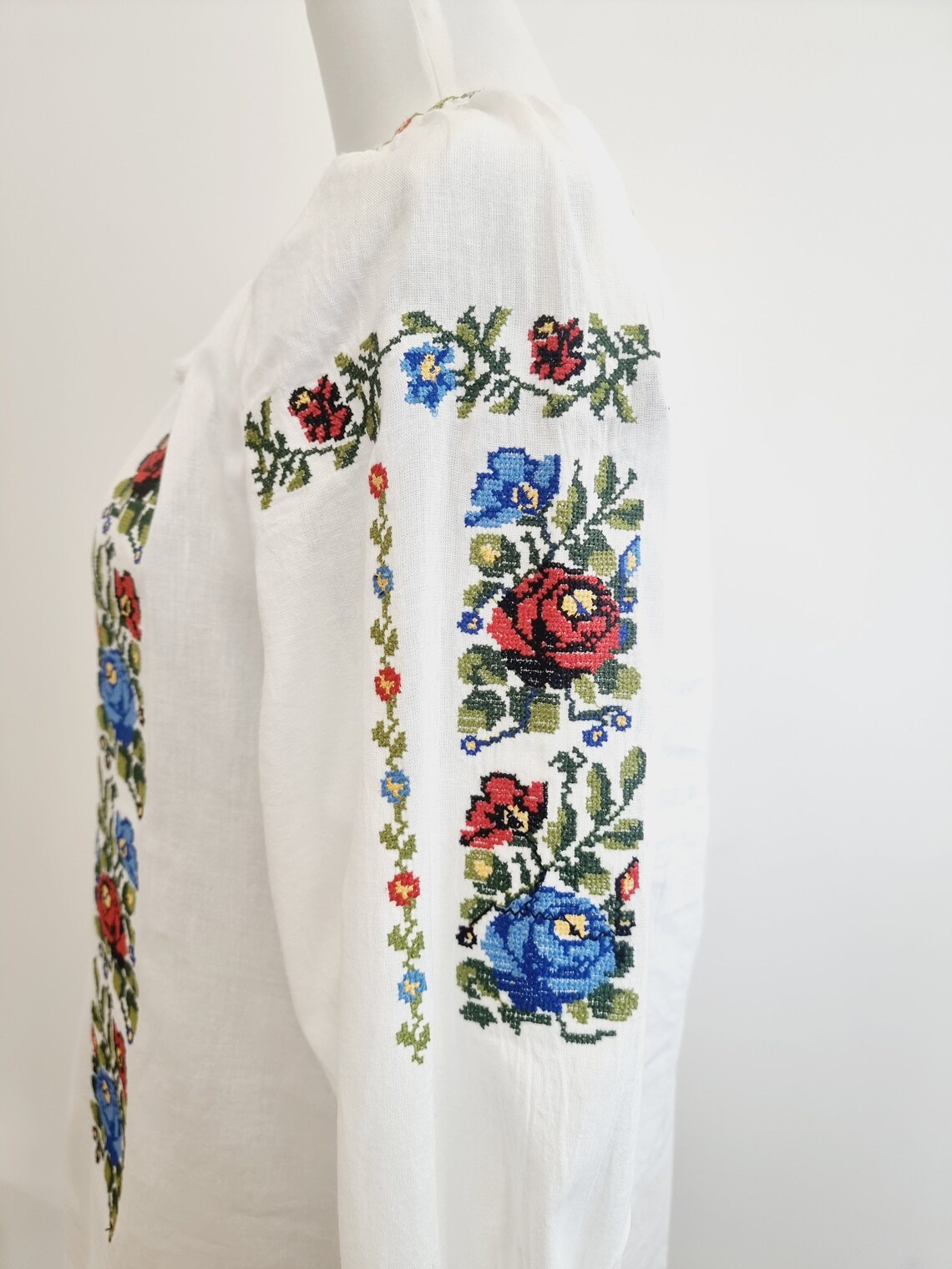 Handmade Ie Romaneasca Embroidery Authentic Romanian Folk Blouse ...