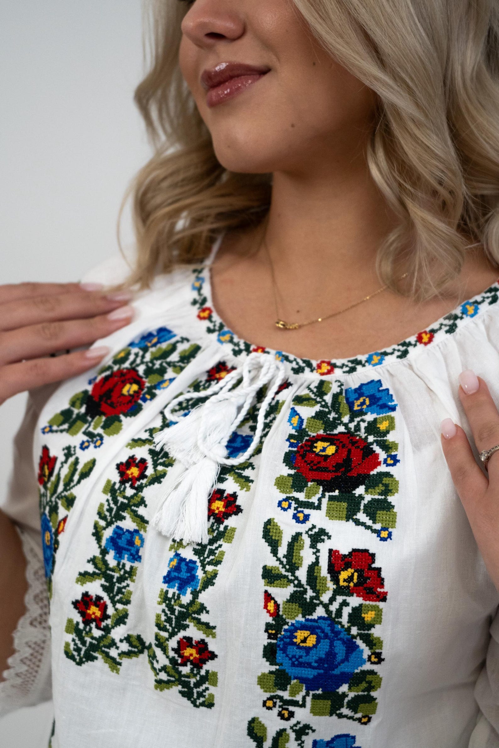 Handmade Ie Romaneasca Embroidery Authentic Romanian Folk Blouse ...