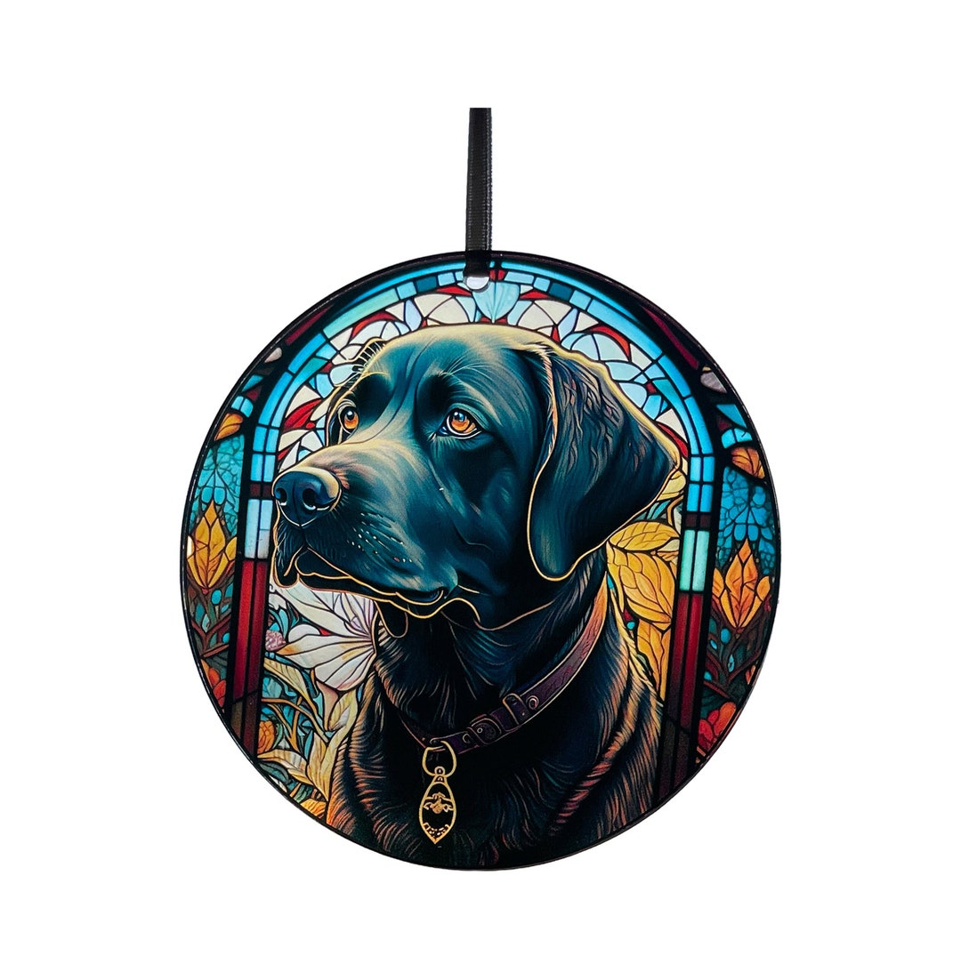Black Lab - Acrylic Window Ornament - Colorful Dog Art - Hunting Dog ...