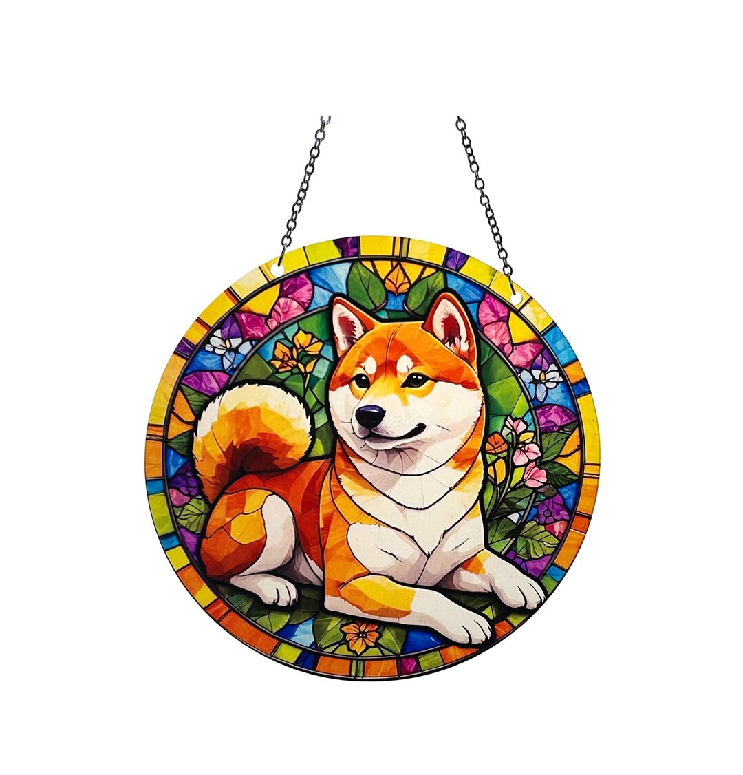 Shiba Inu Suncatcher: Colorful Dog Breed Window Art (6 Inch) - Etsy