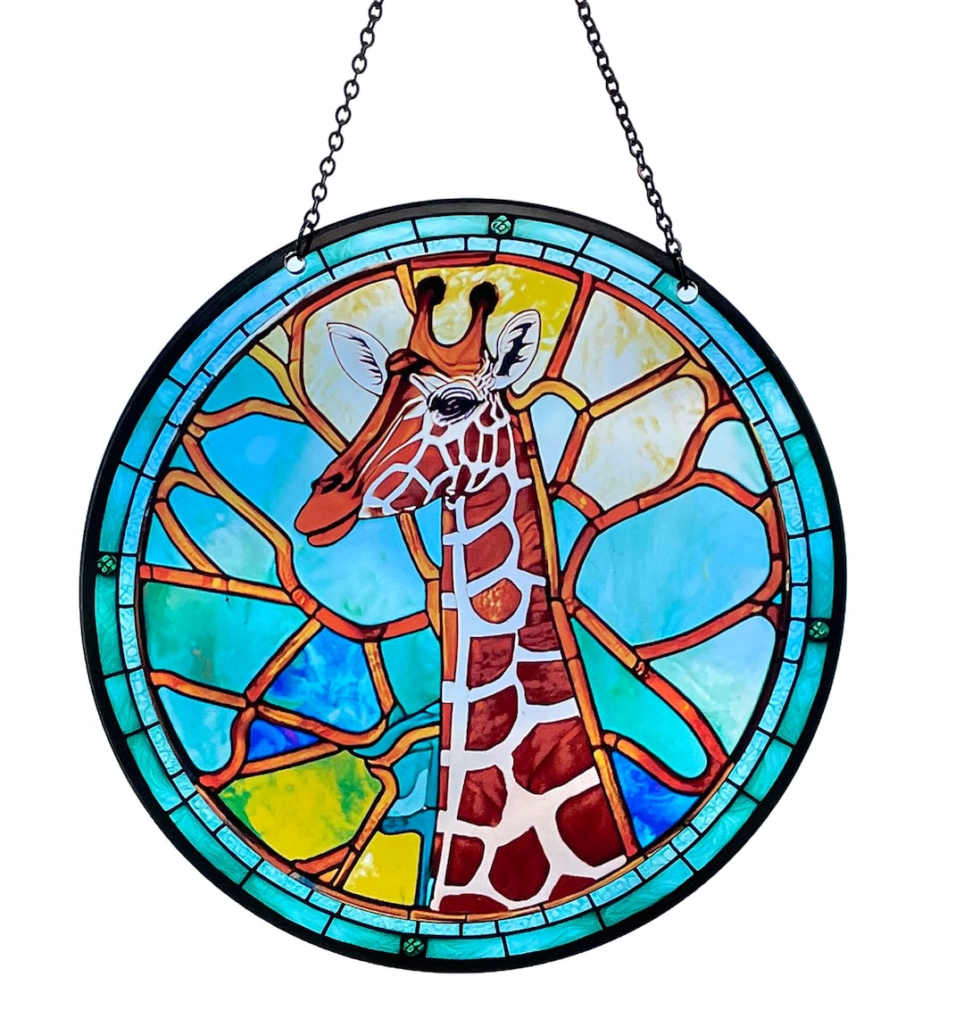 Giraffe Suncatcher: Faux Stained Glass Window Decor (6 Inch) - Etsy