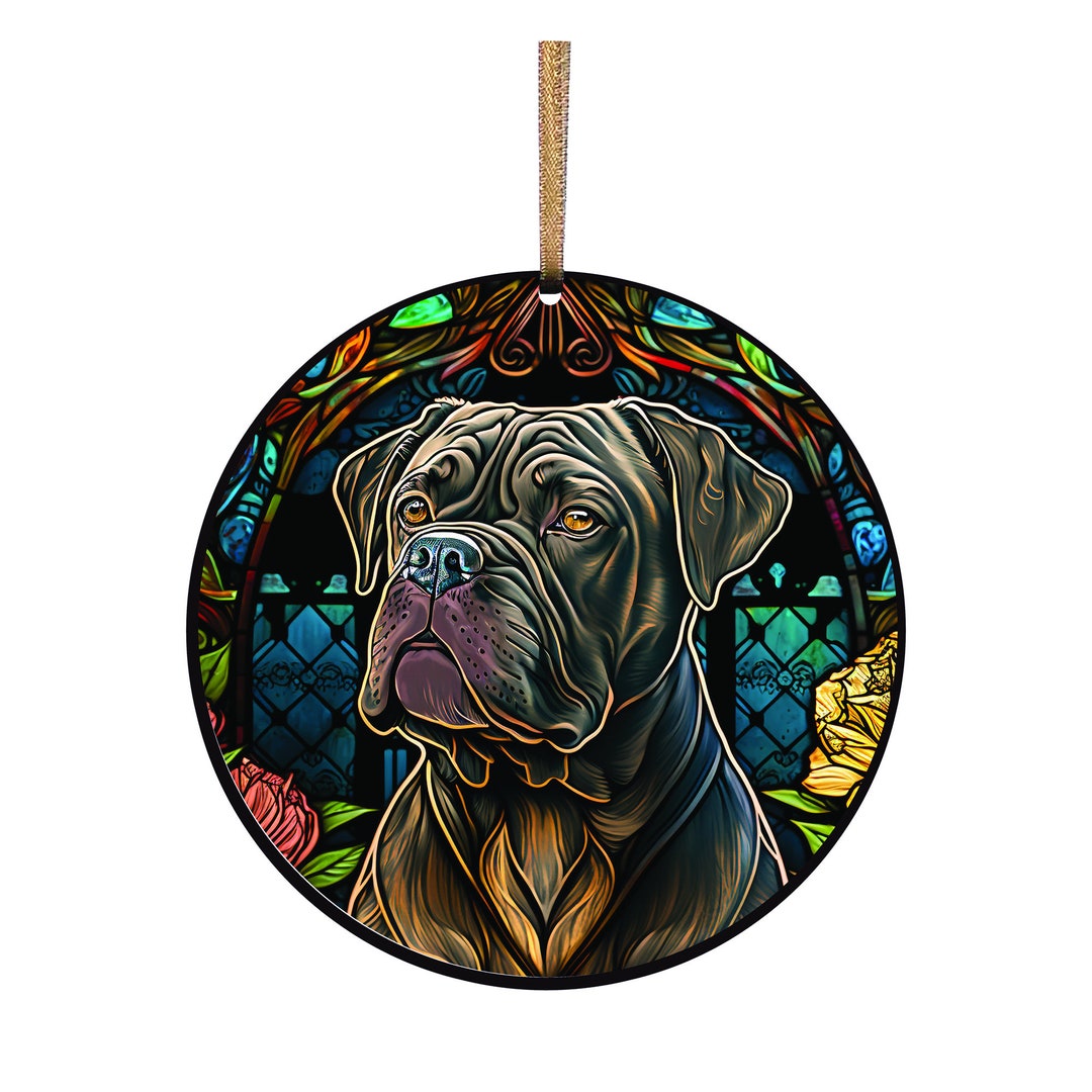Cane Corso Dog Window Ornament Colorful Dog Art Hanging Ribbon ...
