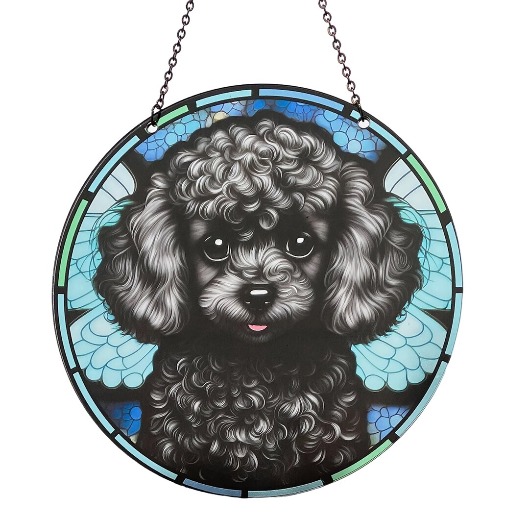 Toy Poodle Sun Catcher: Faux Stained Glass Acrylic Puppy Art - Etsy