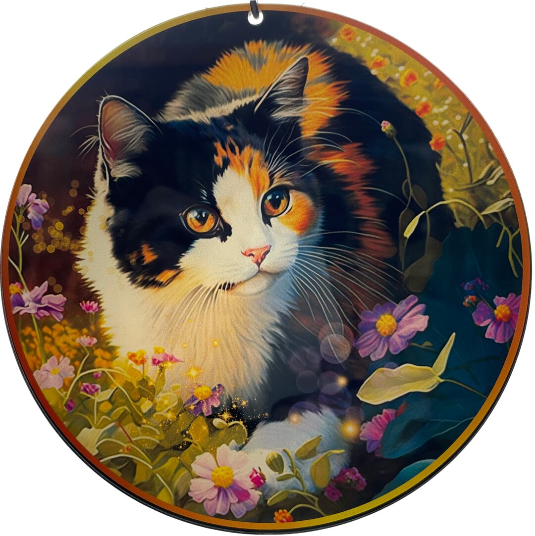 6 Inch Acrylic Calico Cat Window Sun Catcher Translucent With - Etsy