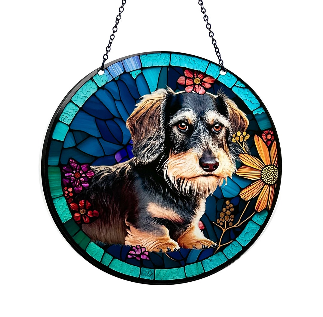 Wire Haired Dachshund - Dog Suncatcher With Chain - Weiner Dog ...