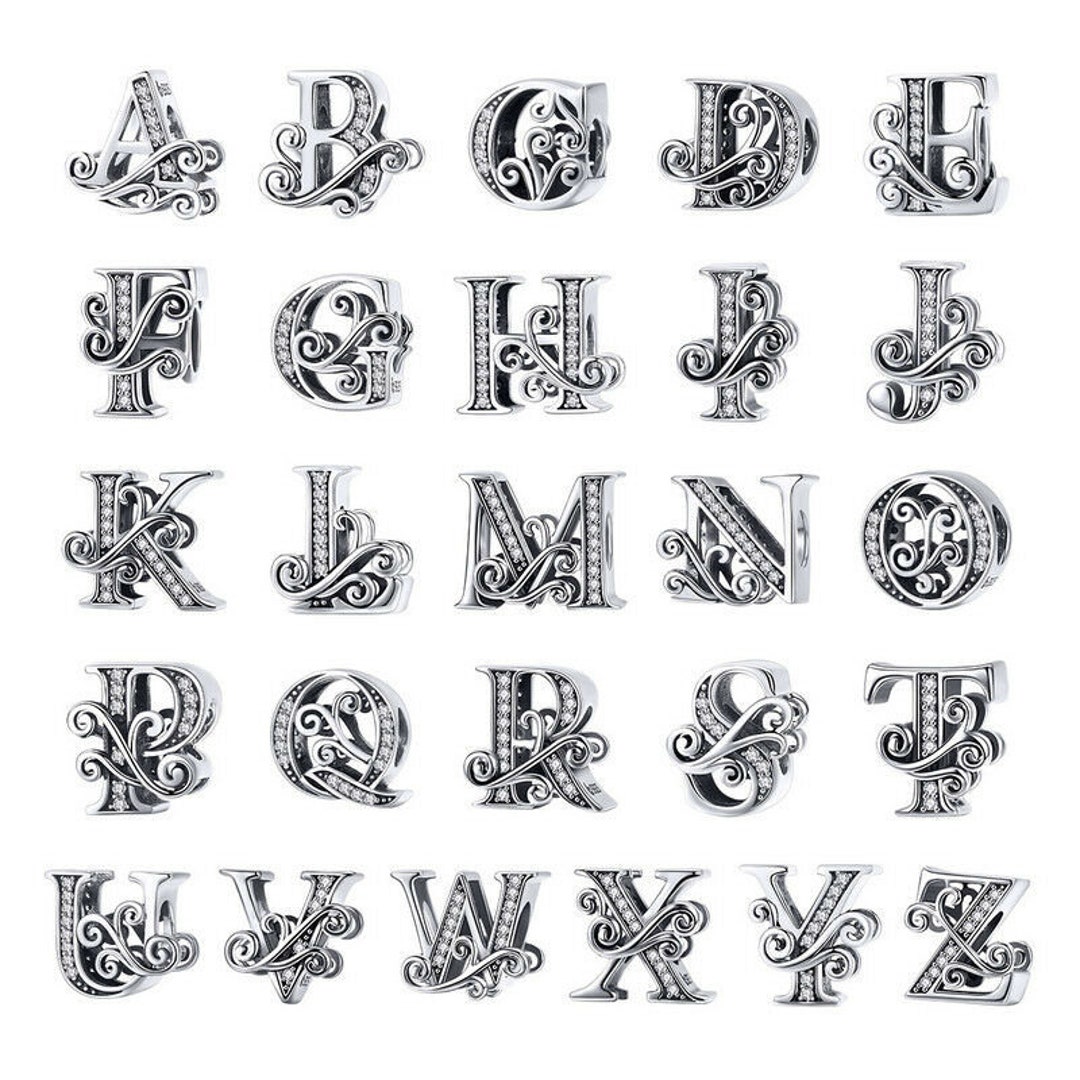 Alphabet Classic Abc Bead CZ Charm Sterling Silver 925 Fits in ...