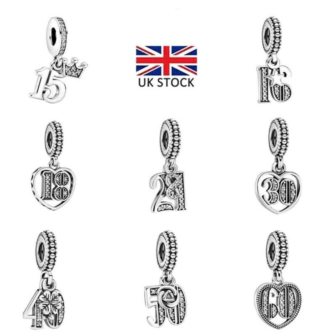 New 13th, 16th, 18th, 21t, Birthday Celebration Dangle Charm Sterling ...
