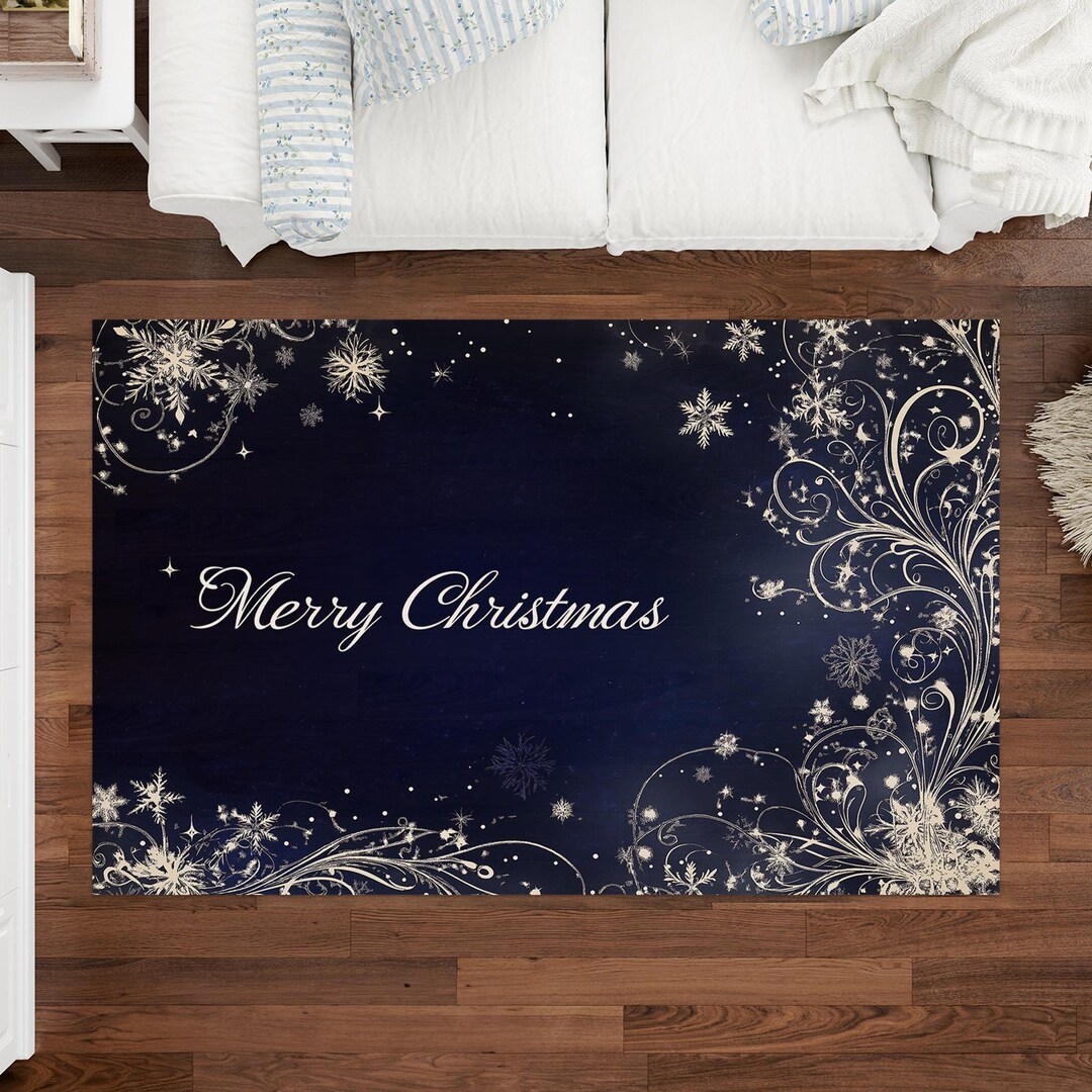 Christmas Rug, Merry Christmas Rug, Snowflake Rug, New Year Rug ...