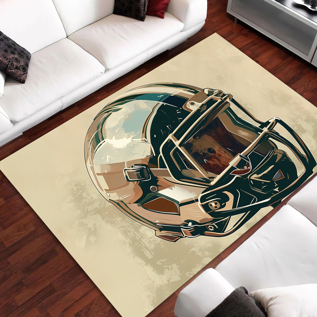 American Football Rug, Soccer Rug, Football Rug, Retro Helmet Rug ...