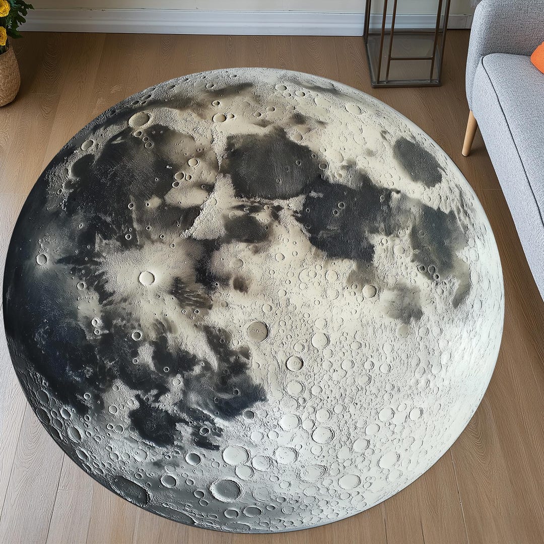 Moon Rug, Outer Space Rug, Space Rug, Moon Decor Rug, Planet Rug, Night ...