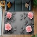 Rose Rug, Pink Rose Rug, Flower Rug, Floral Rug, Rose Area Rug, Flowers ...