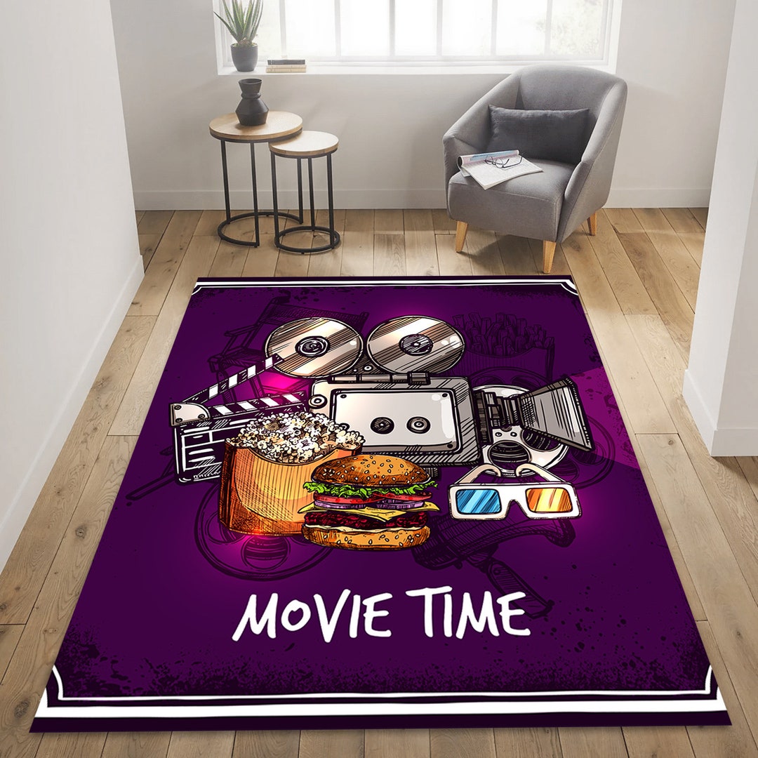 Cinema Rug Cinema Film Rug Retro Film Rug Popcorn Pattern - Etsy