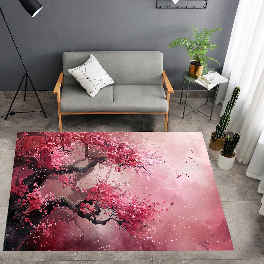 Cherry Blossom Rug, Blossom Rug, Pink Cherry Blossom Rug, Cherry ...