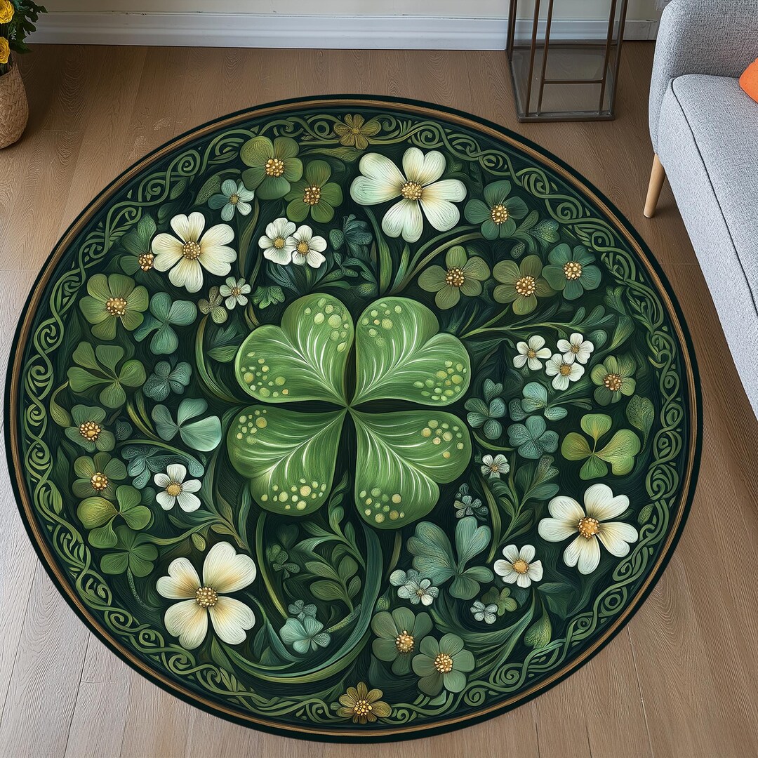 Clover Rug, Irish Rug, Shamrock Rug, Green Rug, Nature Rug, Clover and ...