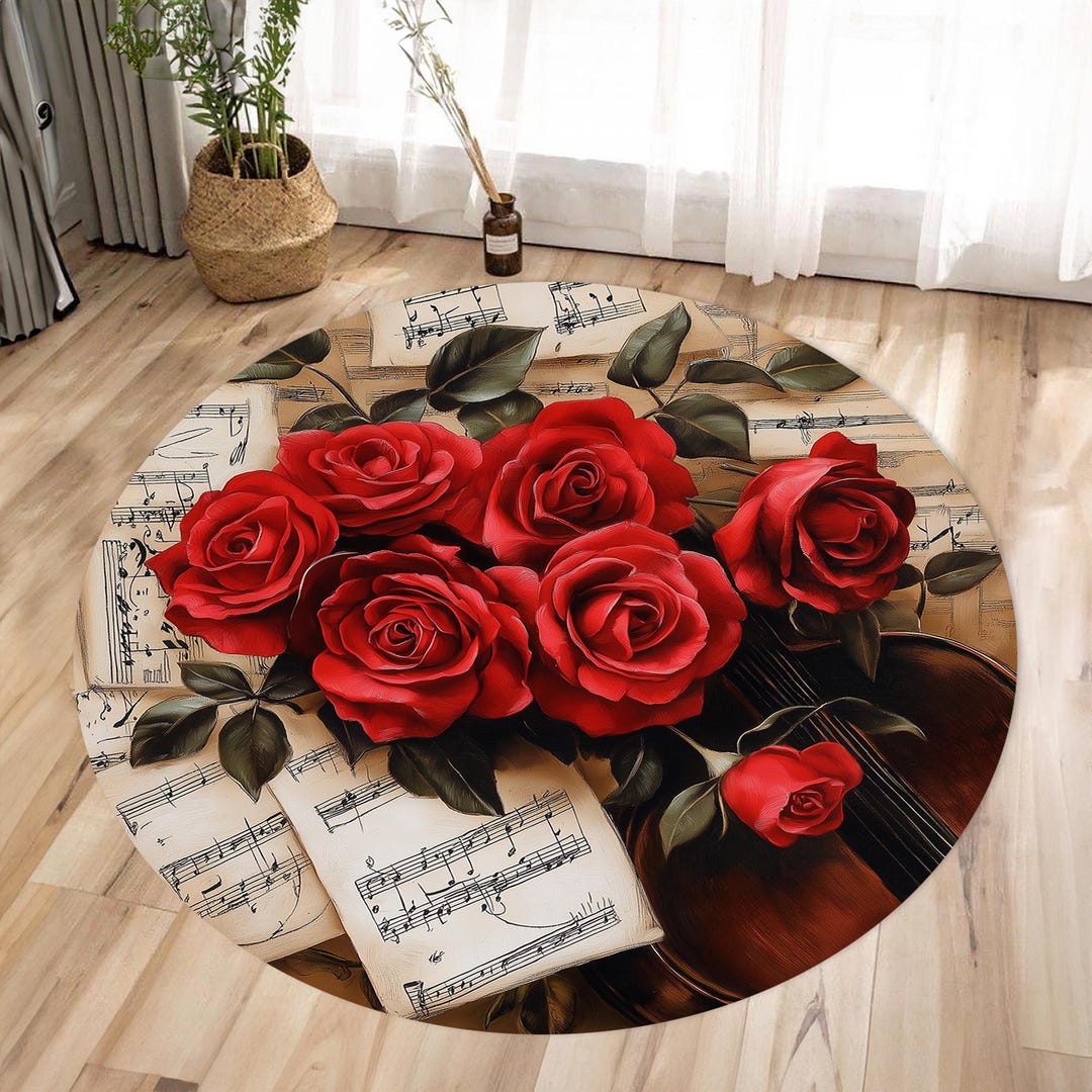 Rose Rug, Red Rose Rug, Flower Rug, Floral Rug, Valentine's Day Rug ...