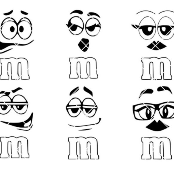 M&m Face Svg - Etsy