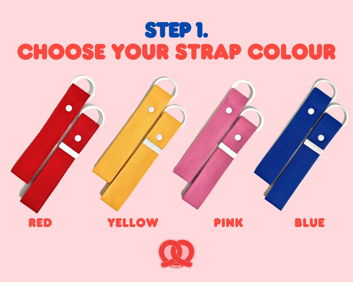 Personalised Colour Strap Name Tag, Bag Charm, Back to School ...