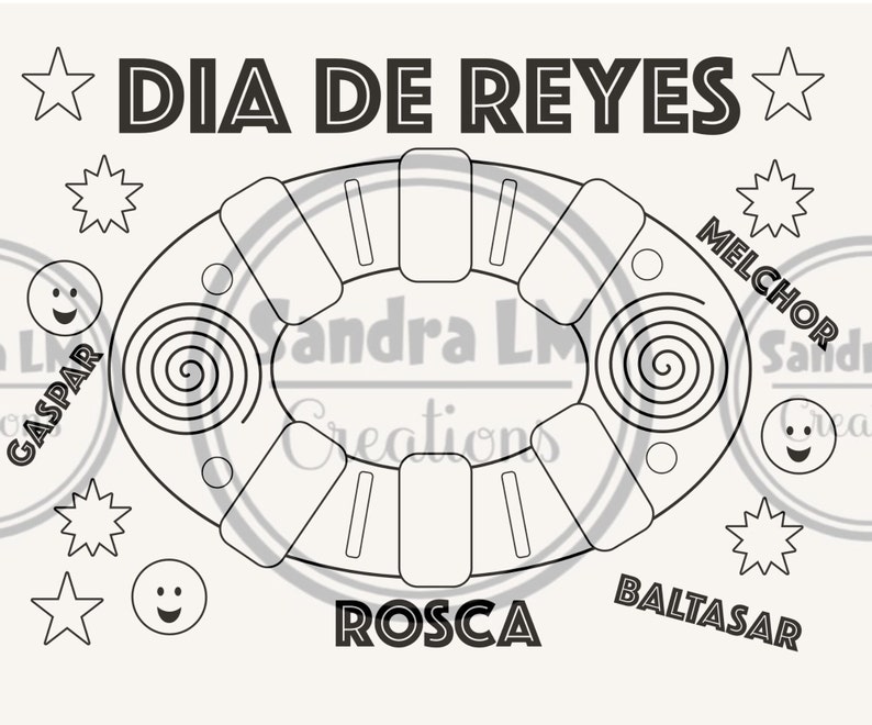 Dia De Reyes Rosca Three King Coloring Sheet - Etsy