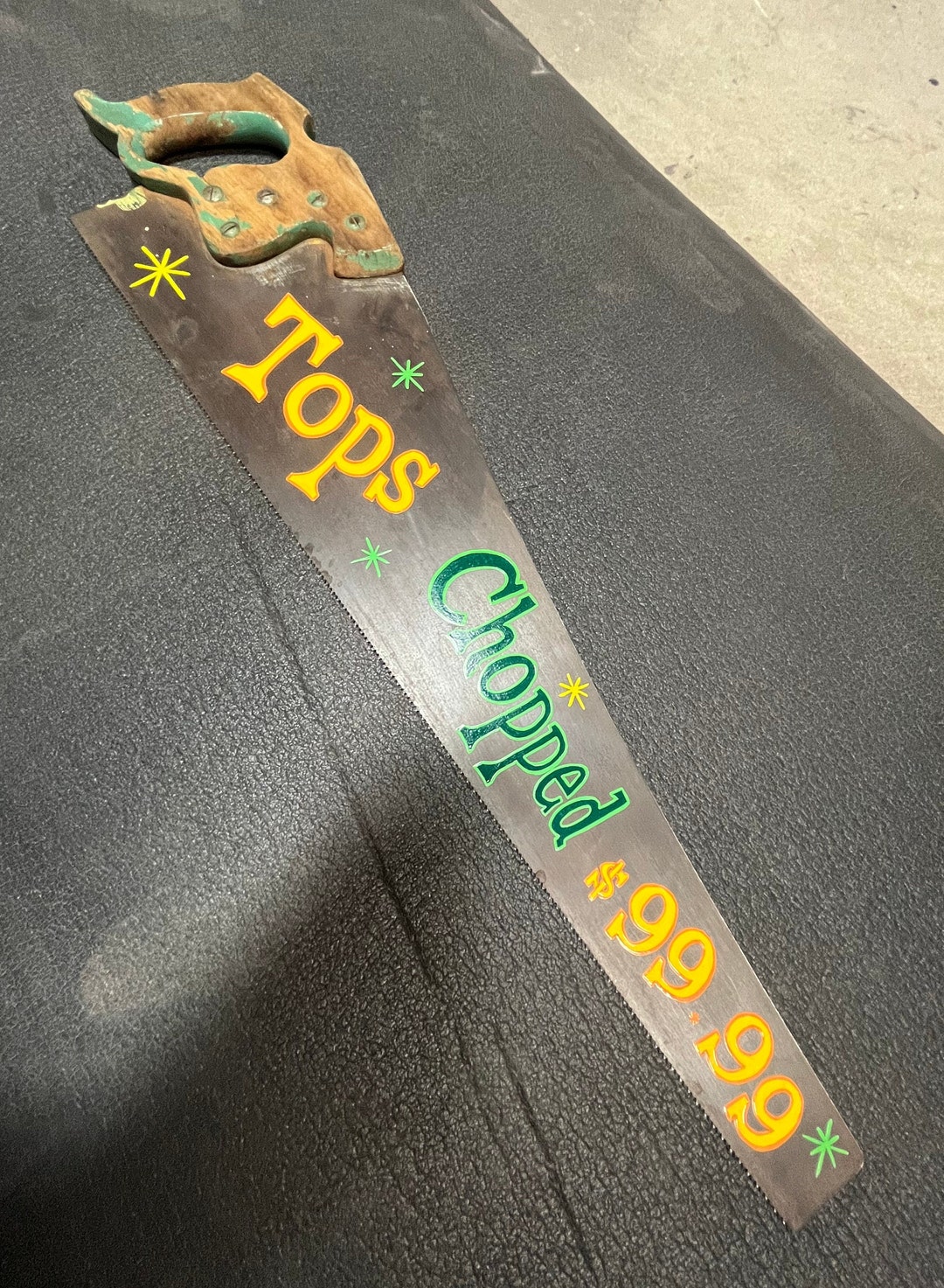 Hand Painted Saw Chop Shop Sign - Etsy