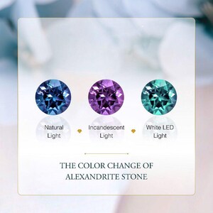 Long Hexagon Alexandrite Ring Vintage Unique Engagement Ring Set Rose ...