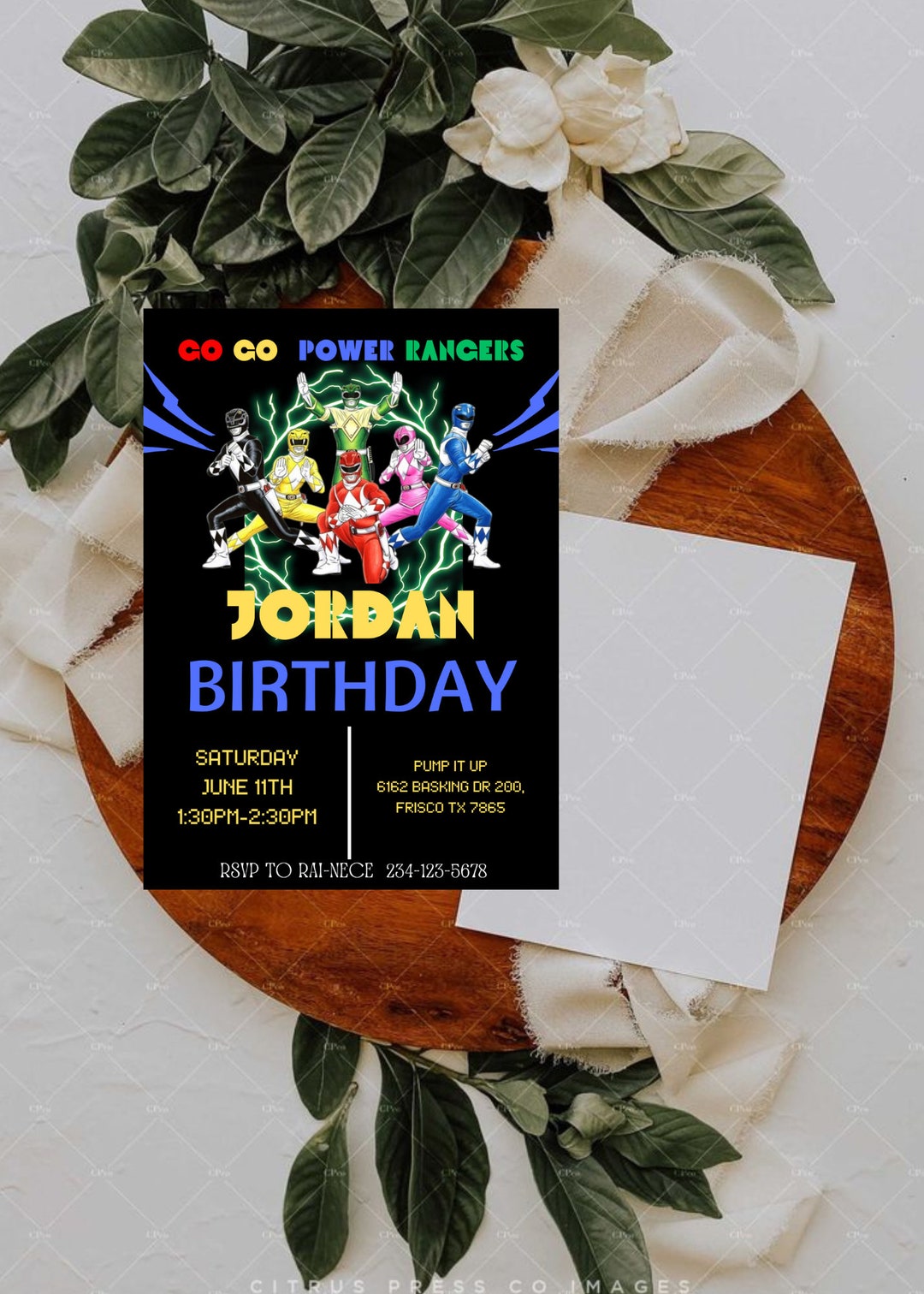 Power Rangers Birthday Invitations,power Rangers Invite, Dino Charge ...