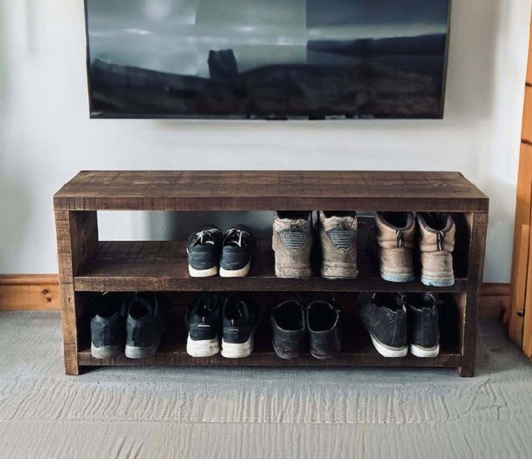 Rustic Shoe Rack Large Wooden Shoe Rack Chunky Shoe - Etsy