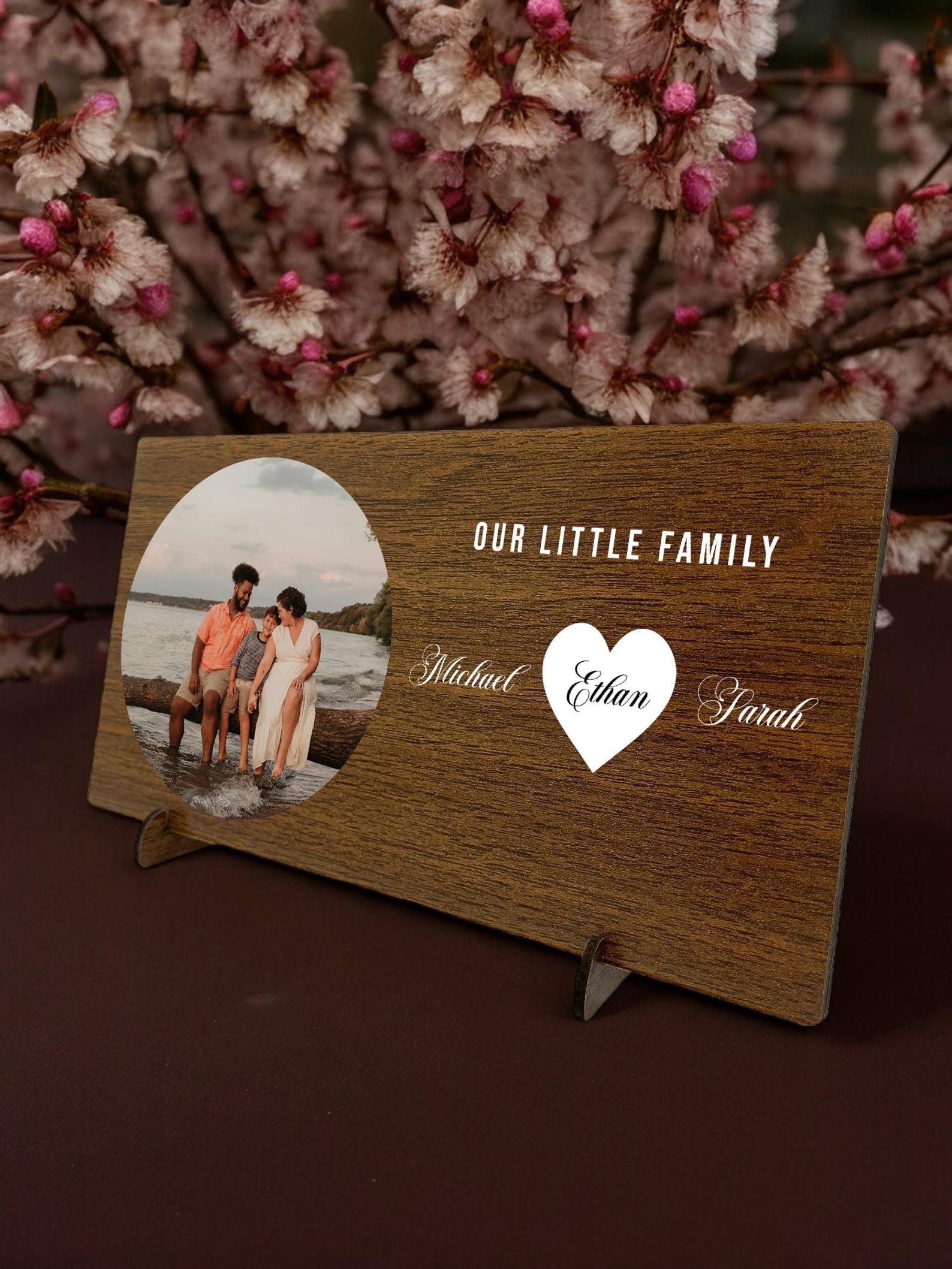 Timeless Family Wooden Photo Frame, Personalized Family Keepsake ...