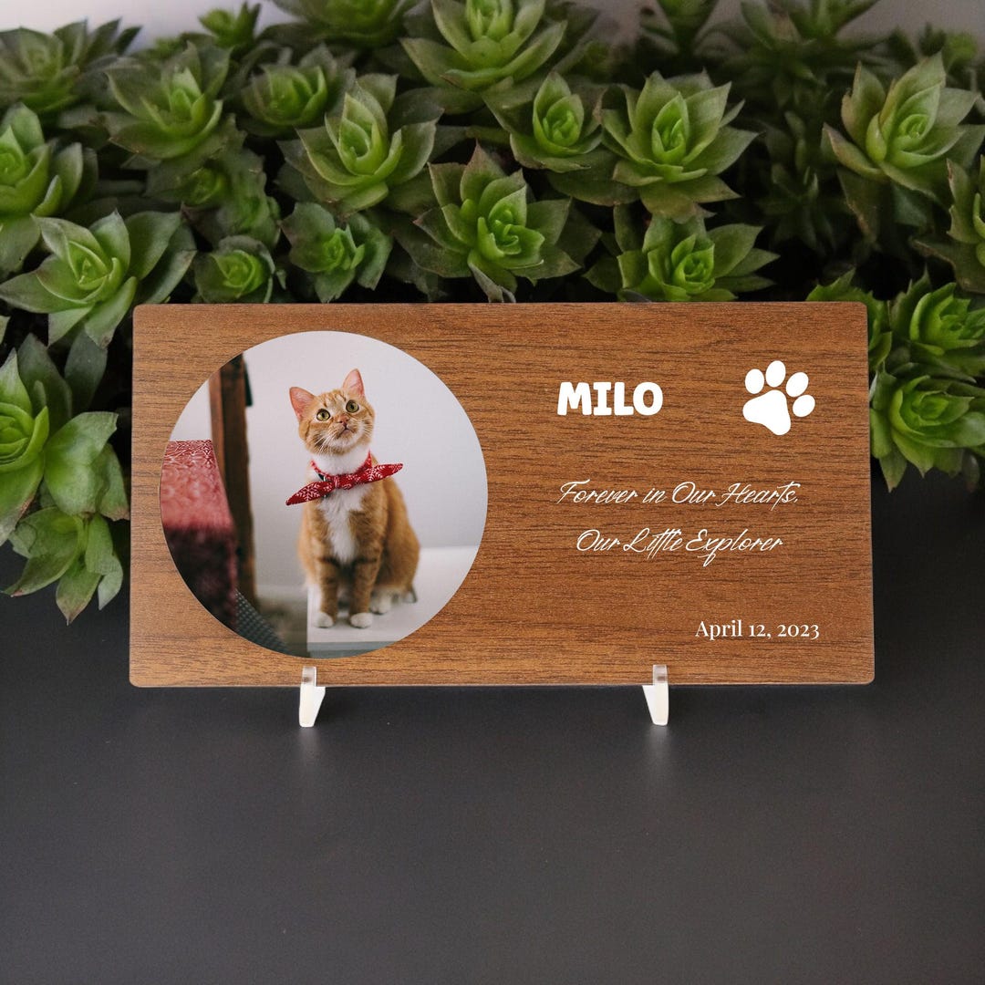 Personalized Pet Memorial Frame, Wooden Pet Picture Keepsake, Forever ...