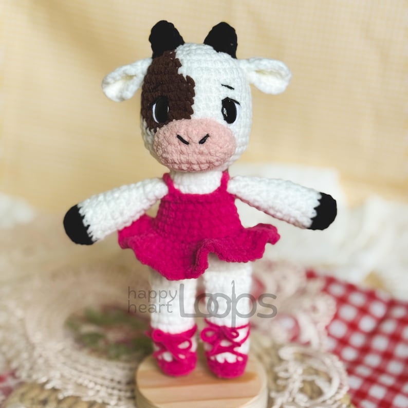 Cow Crochet Pattern Amigurumi, Barbara the Ballerina Cow, Highland Cow ...