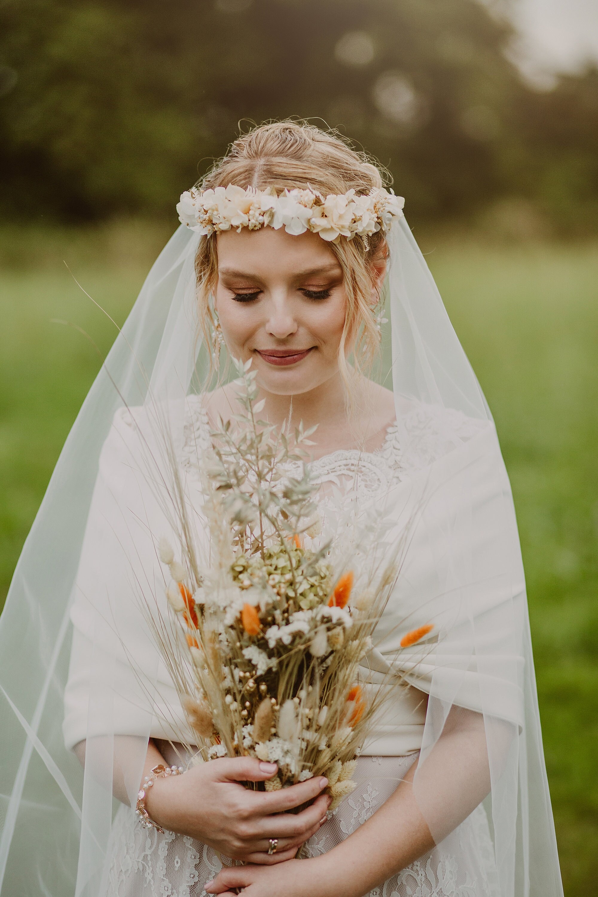 Natural White Ivory Flower Crown Preserved Baby's Breath Bridal ...