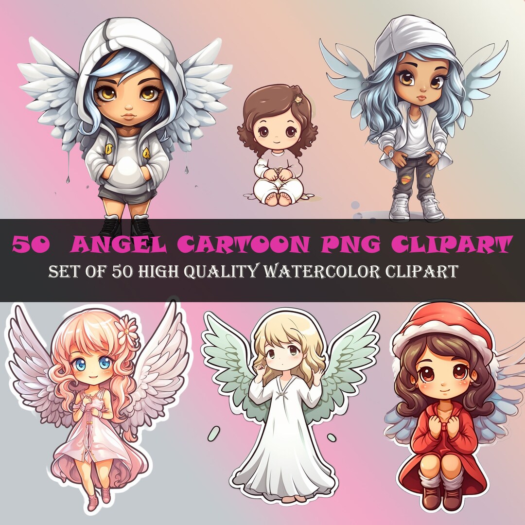 Silver Angel Pop Art Girl Clipart Silver Angel Clipart - Etsy